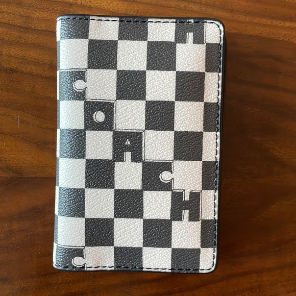 Coach | Bags | New Coach Wallet Checkered Black And White Card Wallet ...